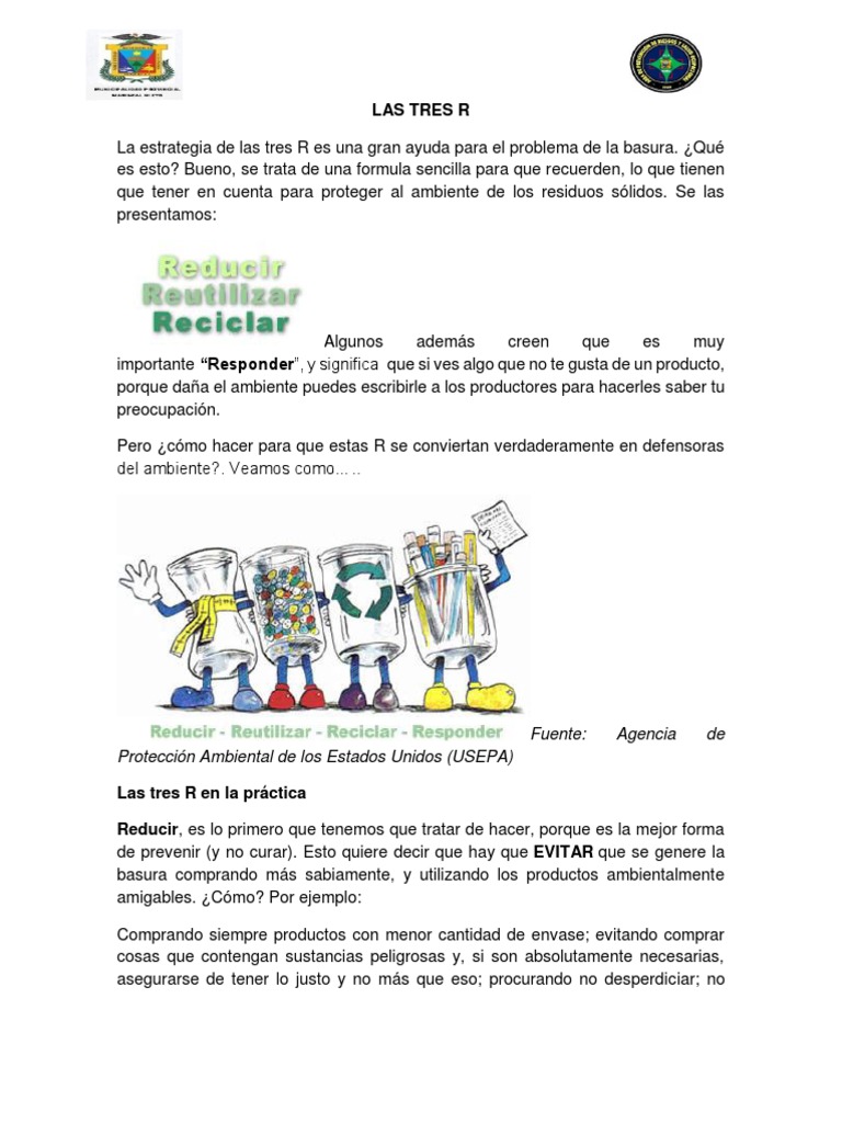 Las Tres R | PDF | Residuos | Reciclaje