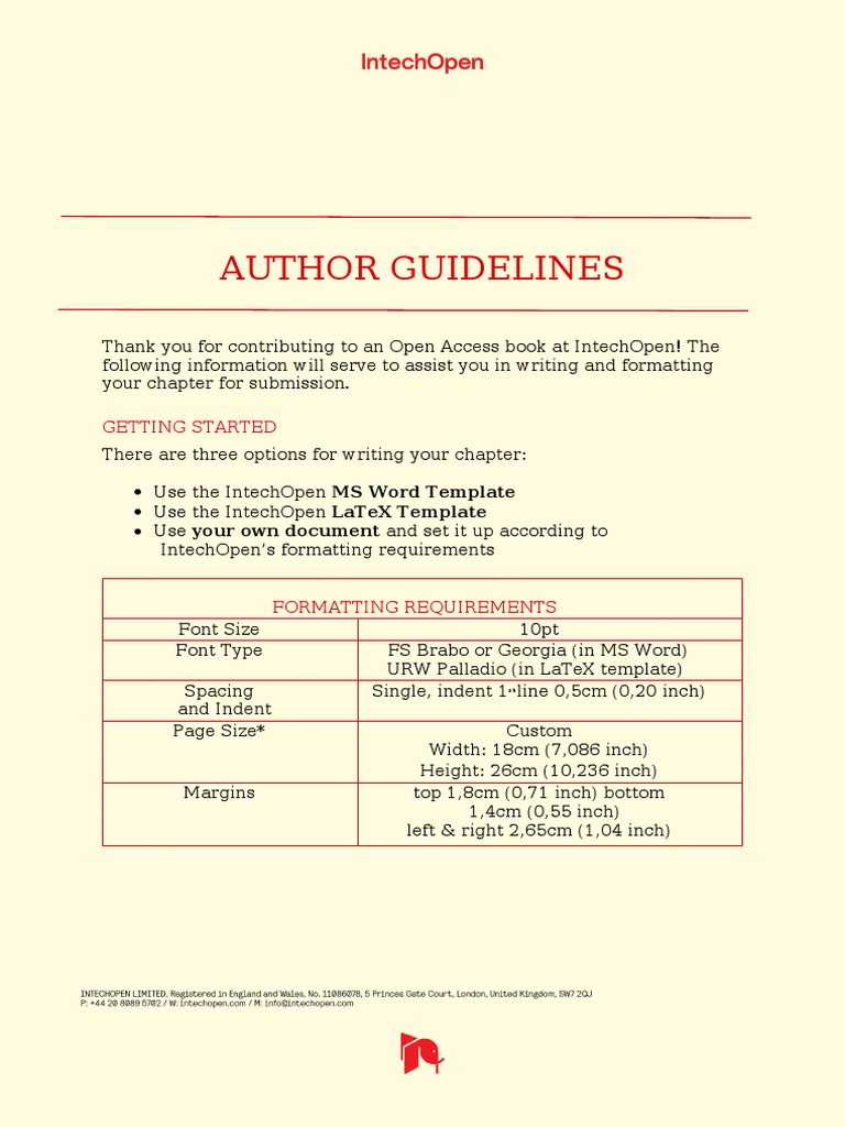IntechOpen-Author Guidelines New | PDF | Copyright | Microsoft Word