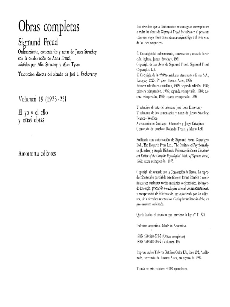 Freud, S. (1923) Neurosis y Psicosis. | PDF