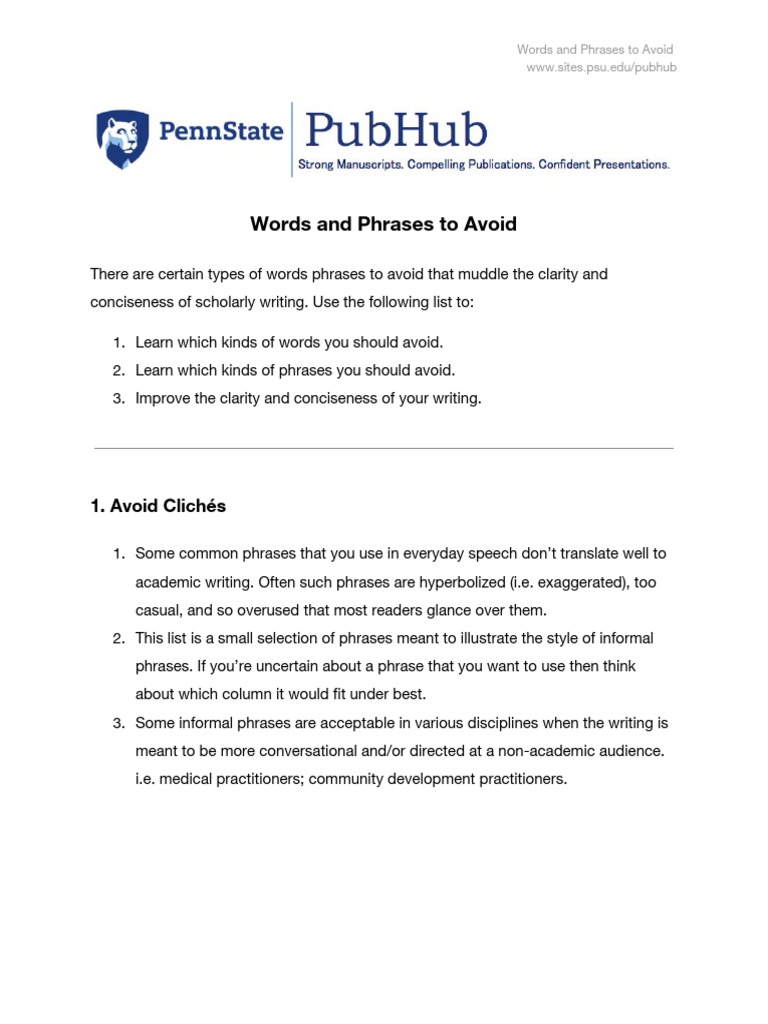 Avoiding Vague, Informal, and Misleading Language: A Guide to Writing ...