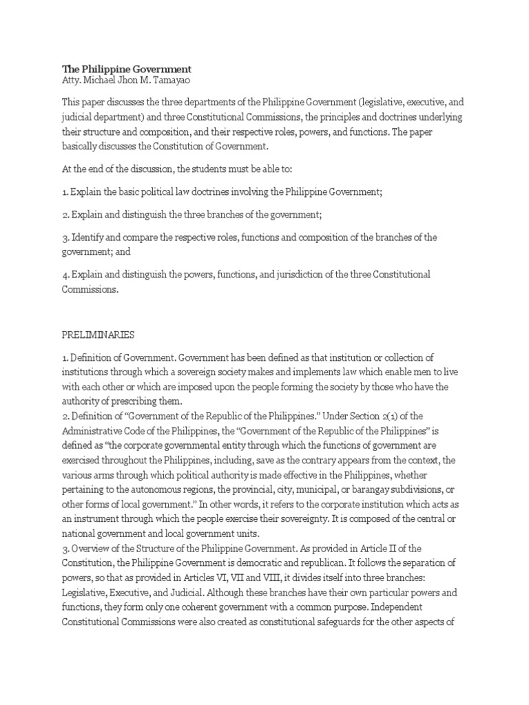 The Philippine Government 123 | PDF | Bill (Law) | United States Congress
