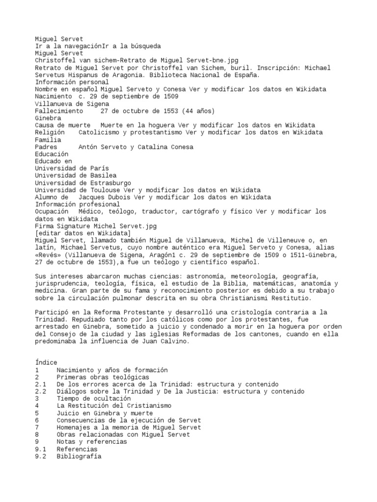 Miguel Servet | PDF | John Calvin