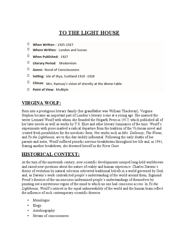To The Light House | PDF | To The Lighthouse