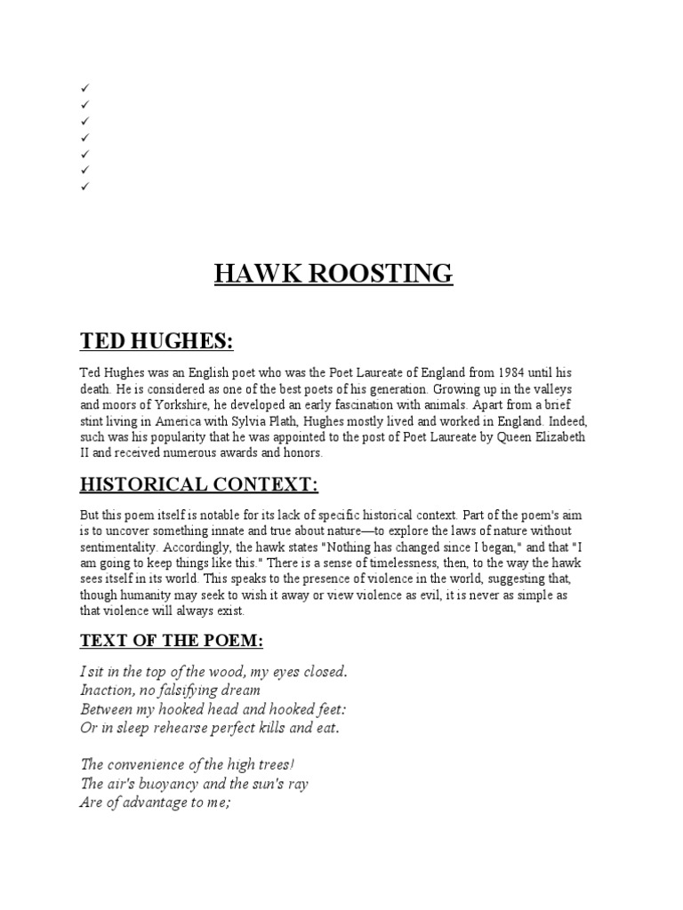 Hawk Roostin1g | PDF | Poetry | Rhyme
