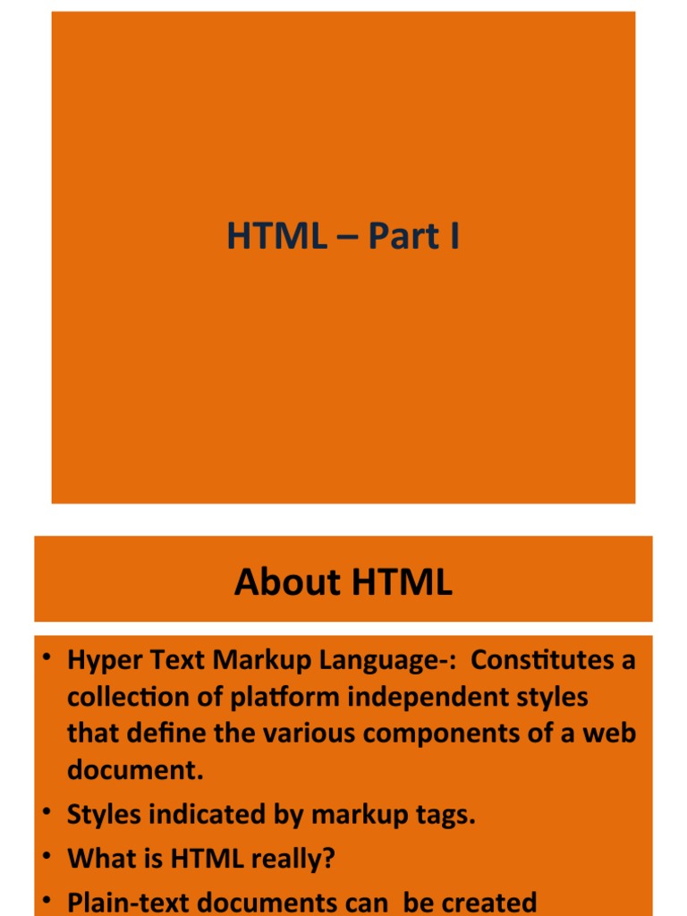 HTML - Part I | PDF | Hyperlink | Html