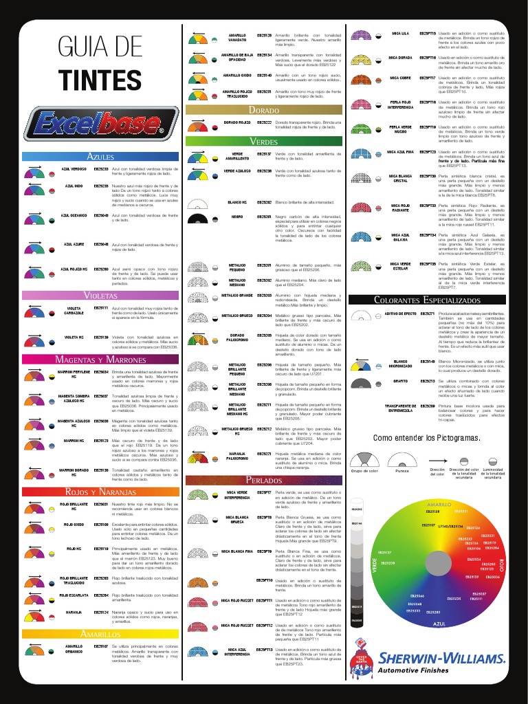 Guia de Tintes Excelbase Bicapa | PDF | Color | Azul