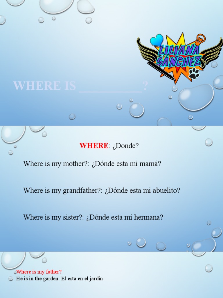 Spanish Vocabulary: Where Is? | PDF