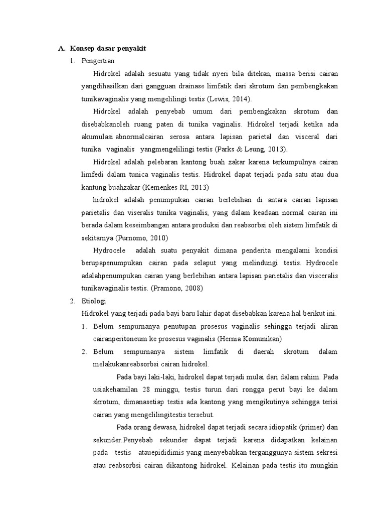 Laporan Pendahuluan Hidrokel | PDF | Kesehatan Holistik