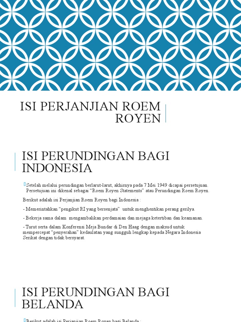 Materi - Isi Perjanjian Roem Royen | PDF | Politik | Hukum