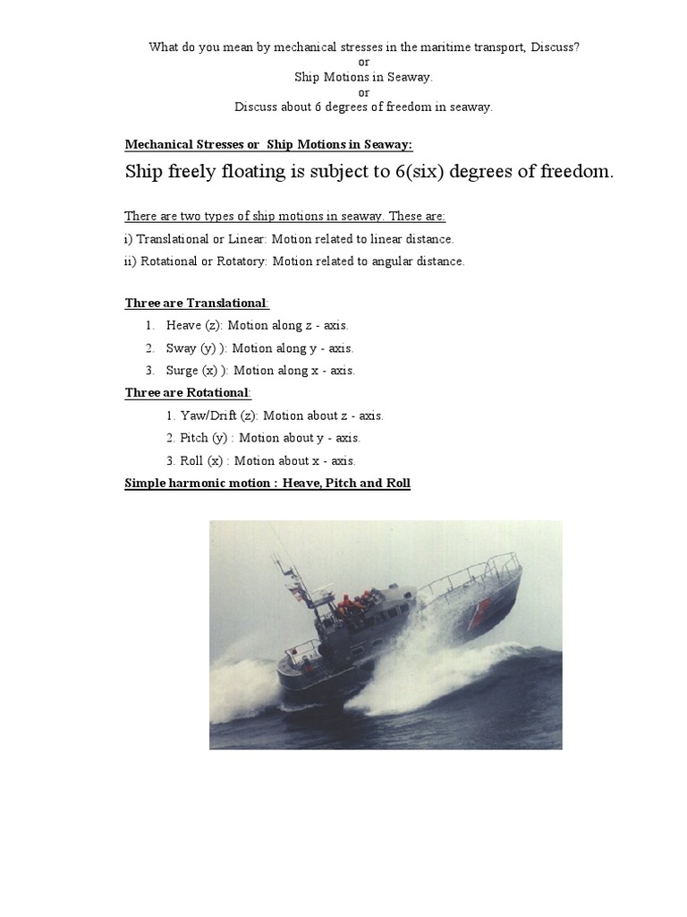 Vi) Ships Motions in Seaway | PDF | Social Science