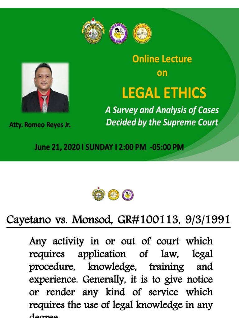 Ethics Lecture of Atty. Reyes Jr. | PDF | Notary Public | Lawyer