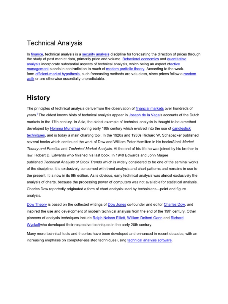 Technical Analysis | PDF | Technical Analysis | Efficient Market Hypothesis