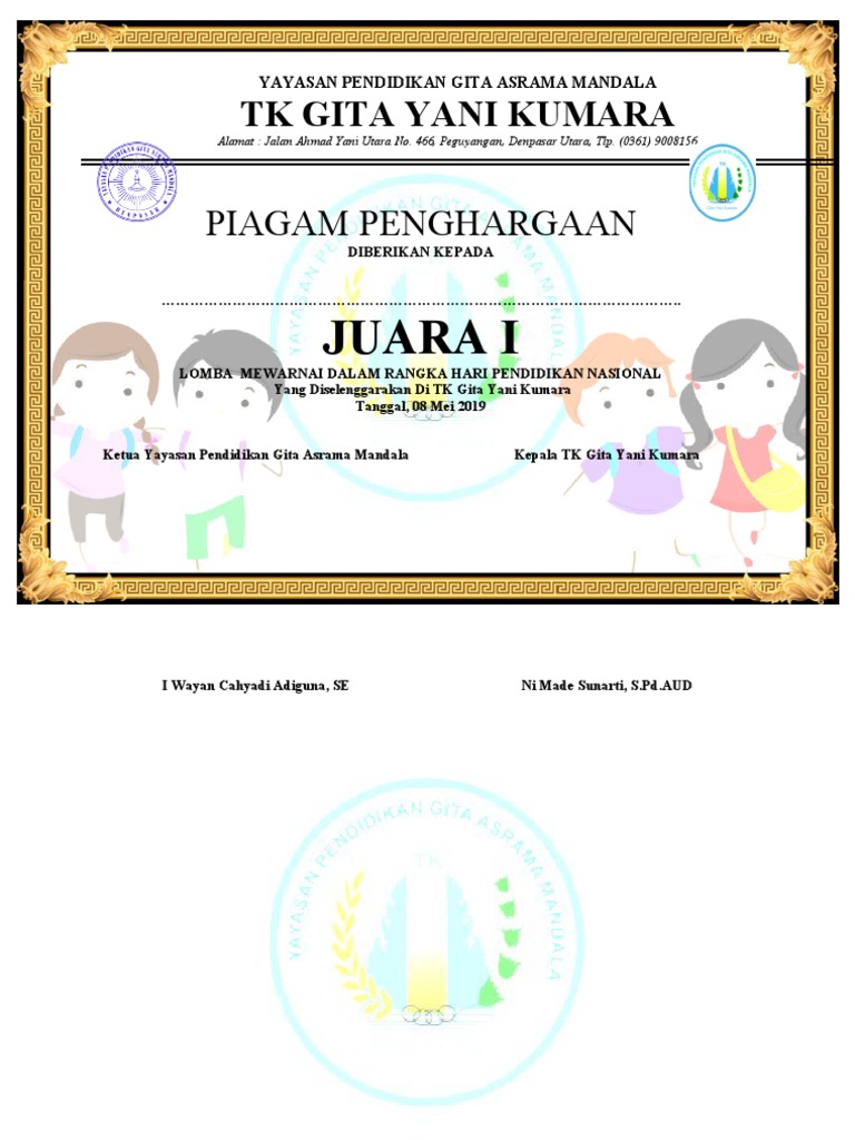 Piagam TK | PDF | Agama & Spiritualitas