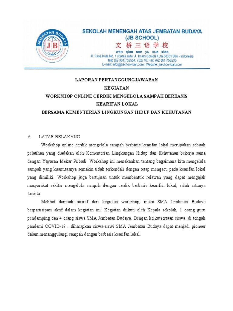 LPJ Workshop Sampah | PDF