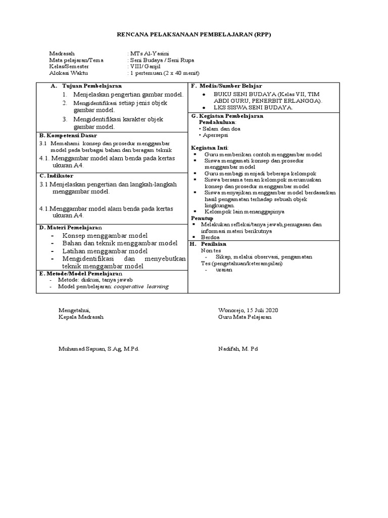 RPP Seni Rupa 1,2,3 | PDF | Karier & Perkembangan | Komputer