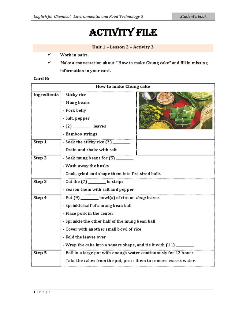 Activity File & Word List | PDF | Hanoi | Tablespoon
