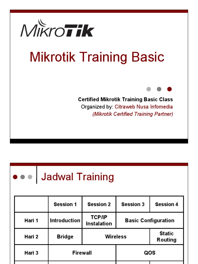 Certified Mikrotik Training Basic Class | PDF | Transmission Control ...