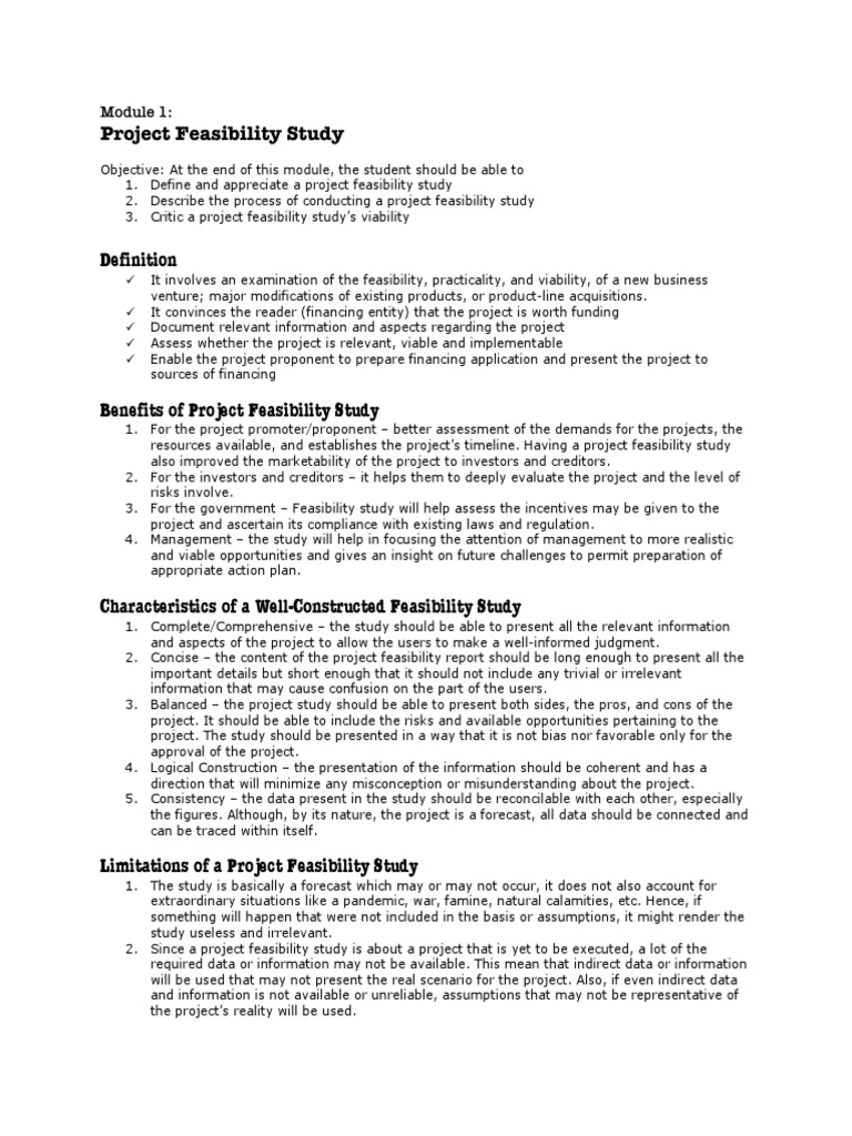 Project Feasibility Study Overview | PDF | Feasibility Study | Depreciation