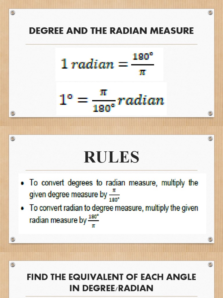 Conversion Degree To Radian | PDF