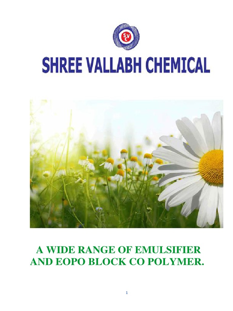 Eo Po Block Co Polymers | PDF | Surfactant | Polyethylene Glycol