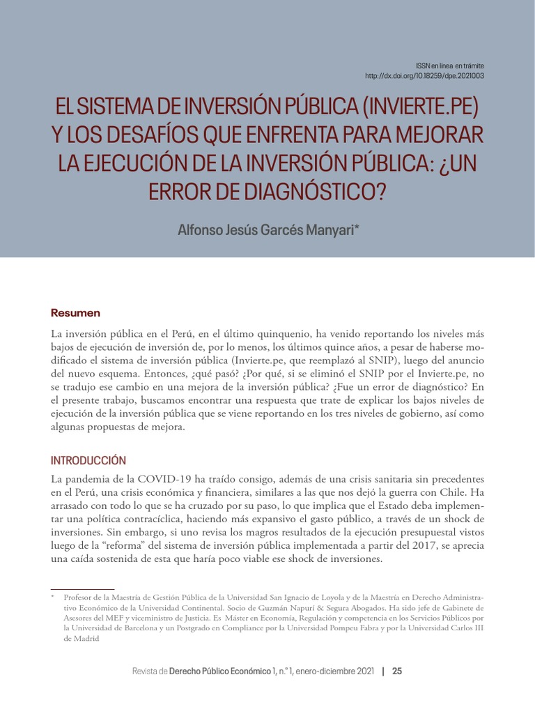 El sistema de inversión pública (Invierte.pe) y los desafíos que ...