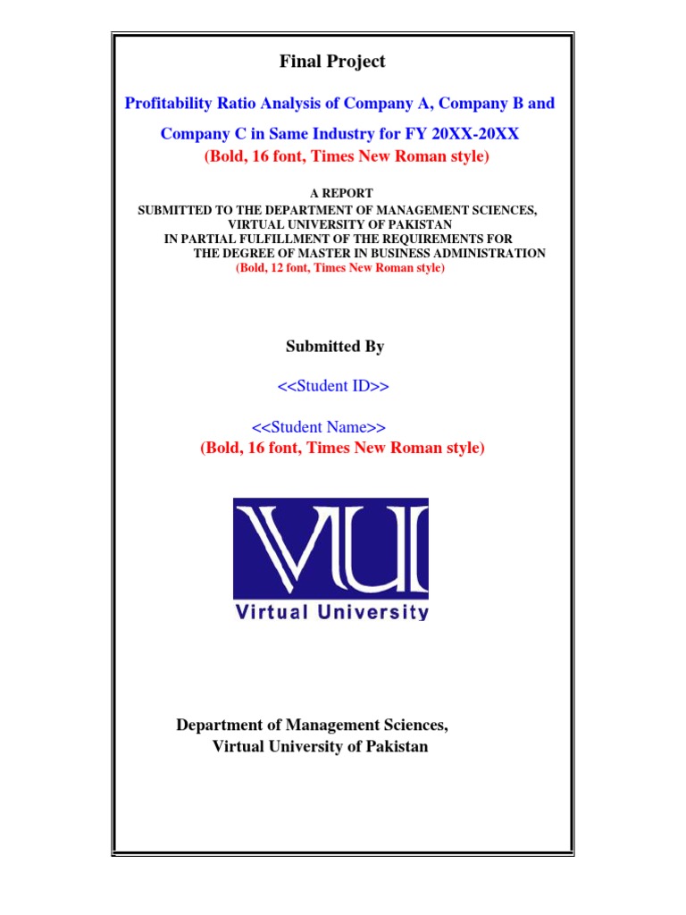 Final Project Format For Profitability Ratio Analysis | PDF | Data ...