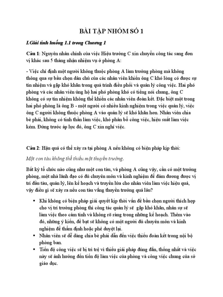 BÀI TẬP NHÓM SỐ 1 - HVTC | PDF