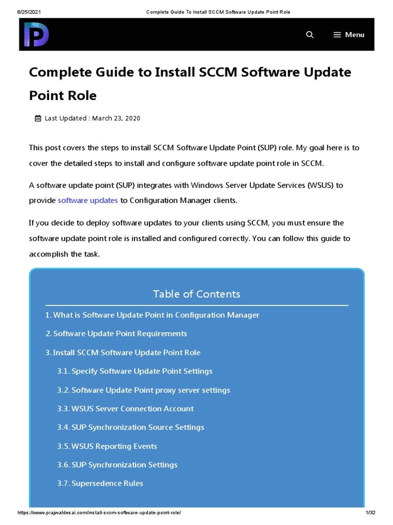 Complete Guide To Install SCCM Software Update Point Role | PDF | Proxy ...