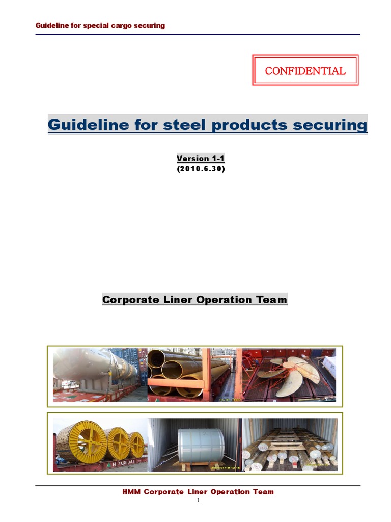Guideline For Special Cargo Securing (HMM) 100630 | PDF | Ships | Cargo