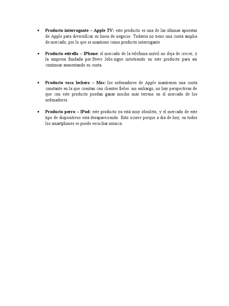Matriz BCG Apple | PDF