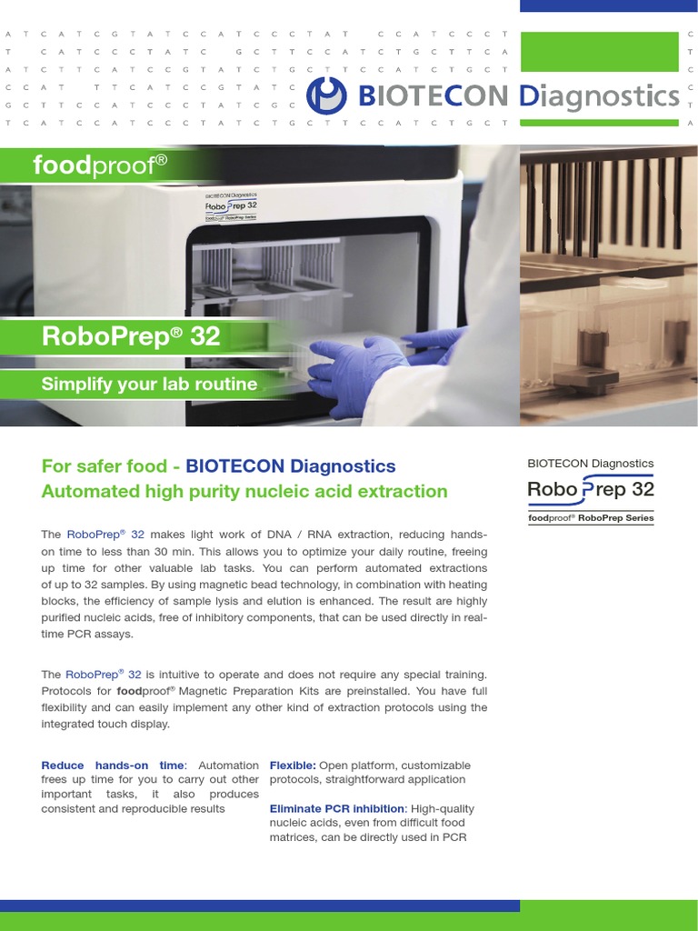 BIOTECON Diagnostics Product Sheet RoboPrep32 | PDF | Polymerase Chain ...