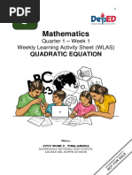 Detailed Lesson Plan in Grade 9 Mathematics - Lesson5 | PDF | Quadratic ...