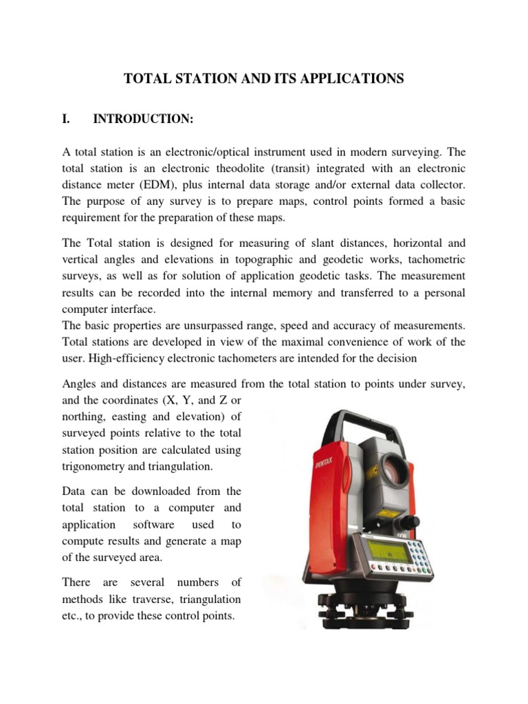 Total Station and Its Applications | Download Free PDF | Surveying ...
