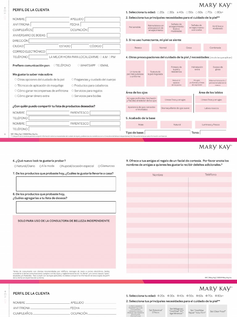 Perfil de Cliente Mary Kay | PDF