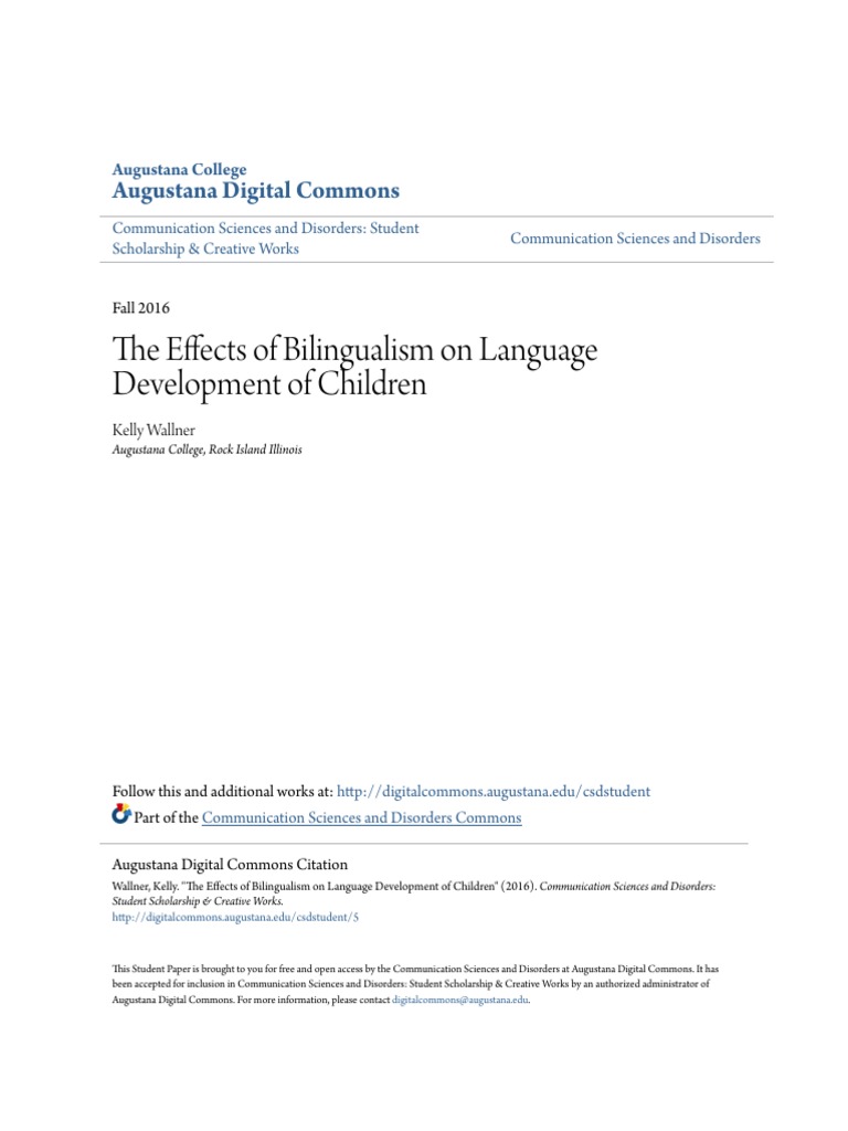 The Effects of Bilingualism On Language Development of Children | PDF ...