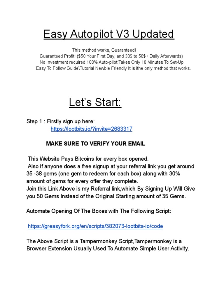 BTC - Autopilot - Method (No Investment No Scam) | PDF | Computing | Software Development