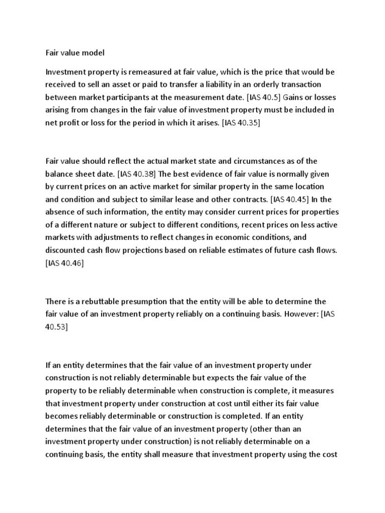 Fair Value Model | PDF | Fair Value | Investing