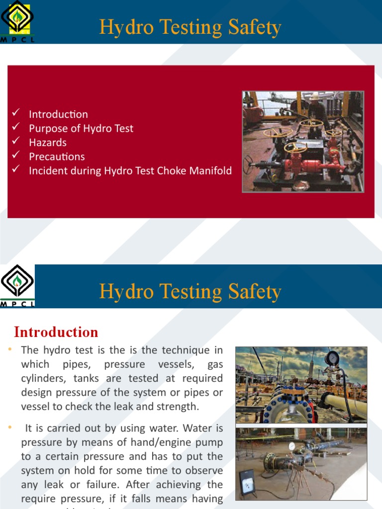 Hydro Testing Safety 25-8-2020 | PDF | Pipe (Fluid Conveyance) | Leak