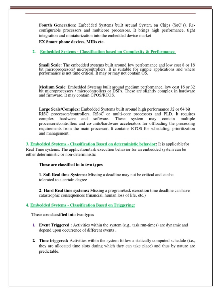 Embedded Systems - Classification Based On Complexity & Performance | PDF