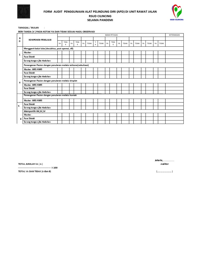09 - Form Audit Apd Rawat Jalan | PDF