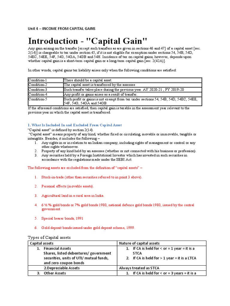 Income from Capital Gains Overview | PDF | Capital Gains Tax | Capital Gain