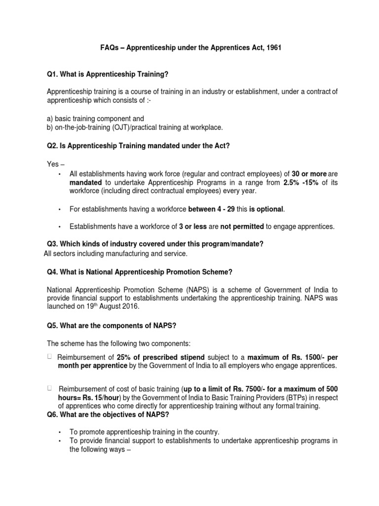 Apprenticeship FAQs | PDF | Apprenticeship | Vocational Education