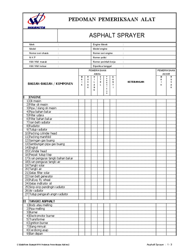 Form PPA Asphalt Sprayer | PDF