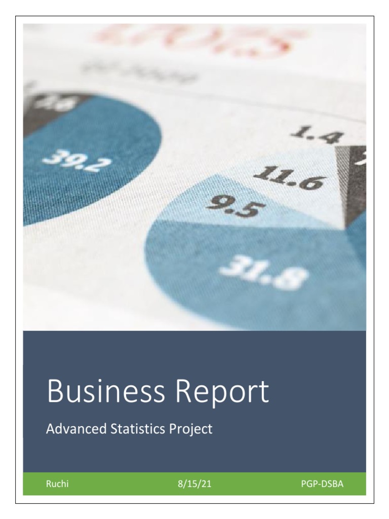 Business Report: Advanced Statistics Project | PDF | Principal Component Analysis | Eigenvalues ...