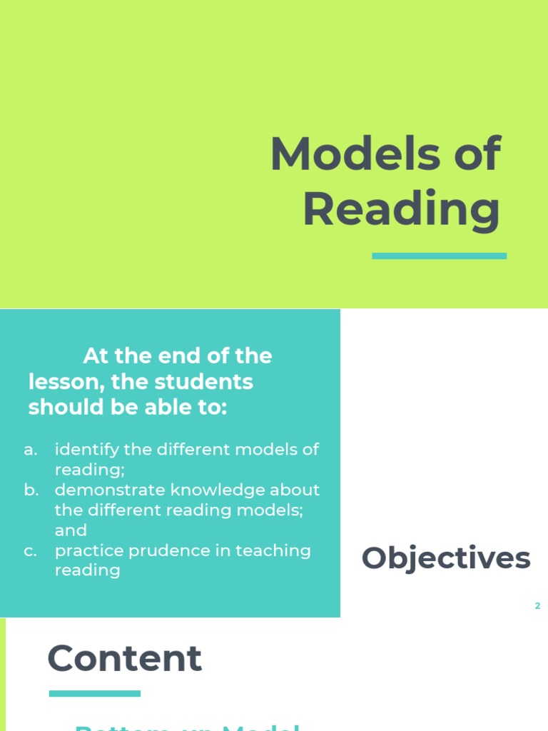 Models of Reading PDF | PDF | Top Down And Bottom Up Design | Reading ...