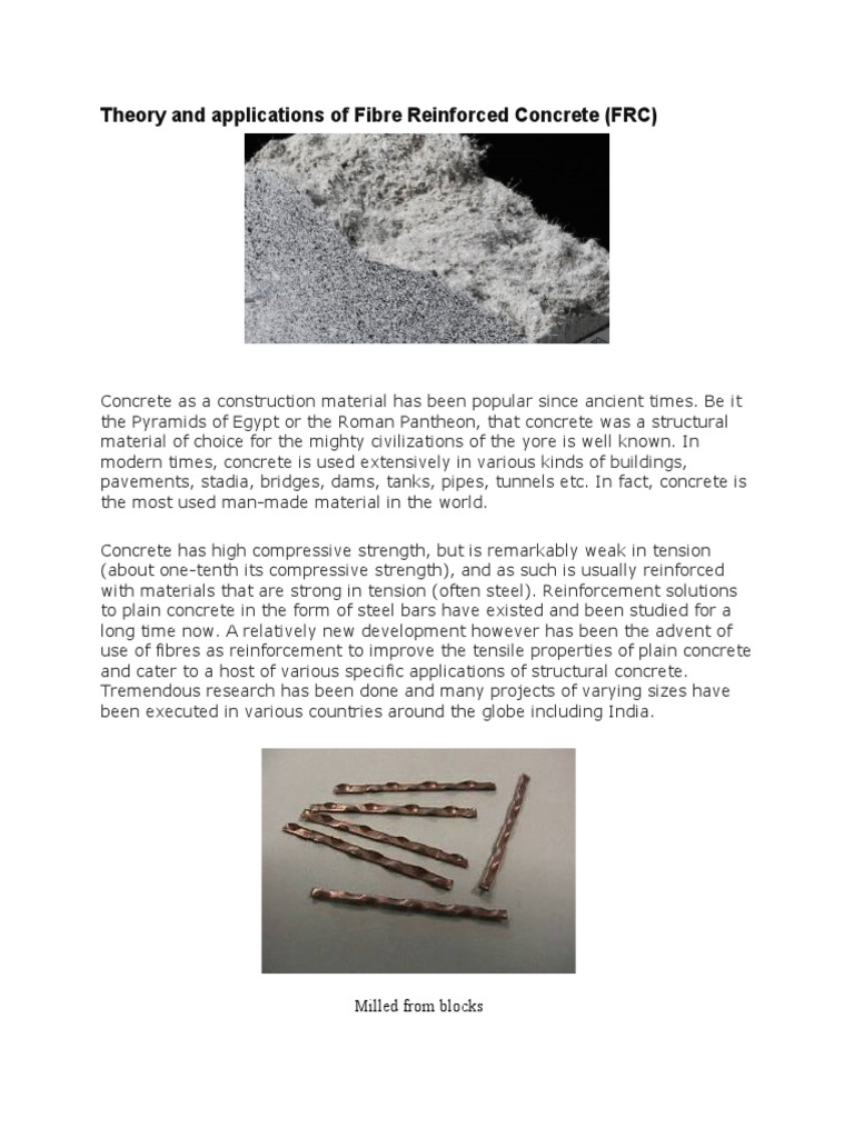 Theory and Applications of Fibre Reinforced Concrete (FRC) | PDF ...