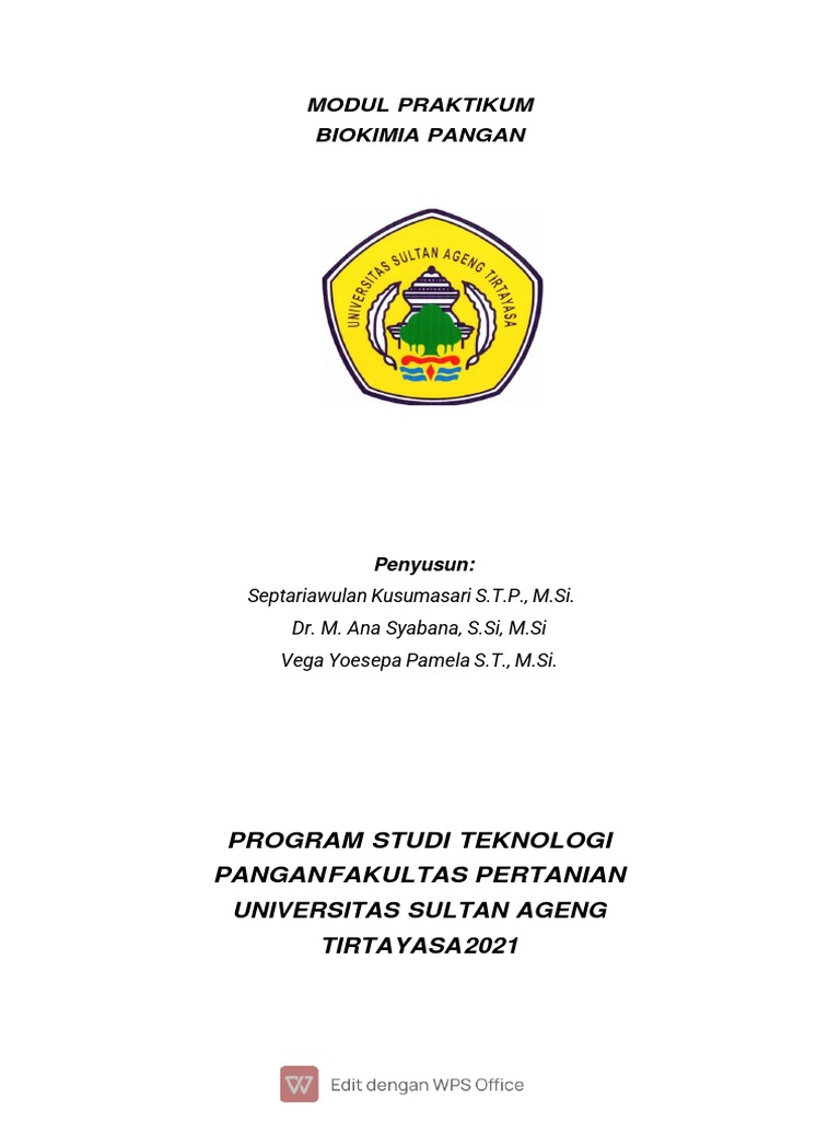 Modul Praktikum Biokimia P-1 | PDF