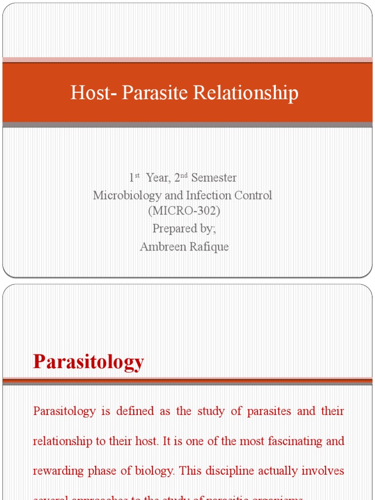 Host-Parasite Relationship Overview | PDF