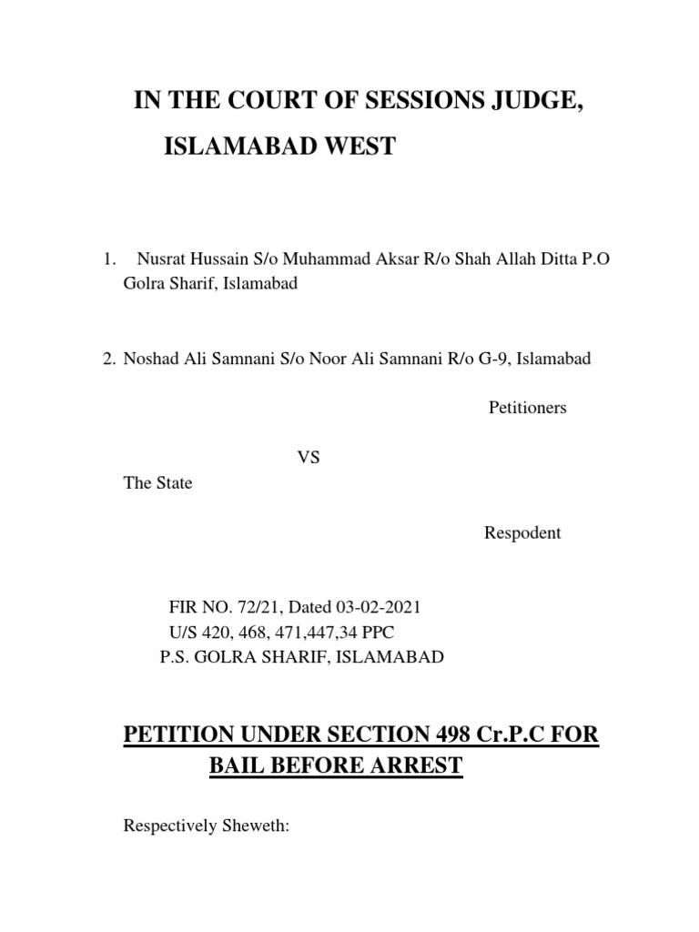 Bail Before Arrest | PDF | Bail | Affidavit