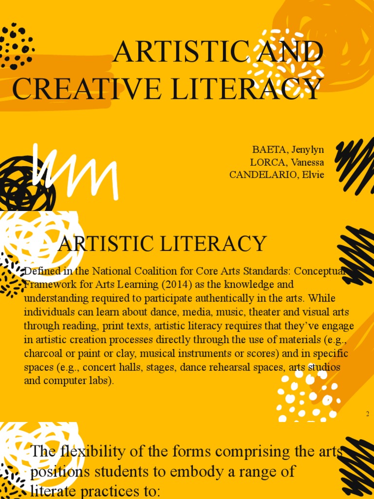 Artistic and Creative Literacy: BAETA, Jenylyn LORCA, Vanessa ...